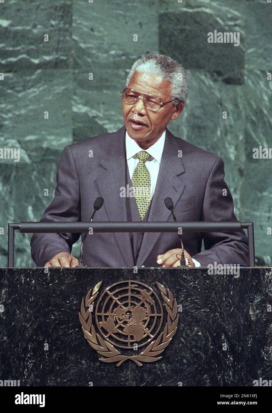 FILE - In this Oct. 3, 1994 file photo, South African President Nelson ...