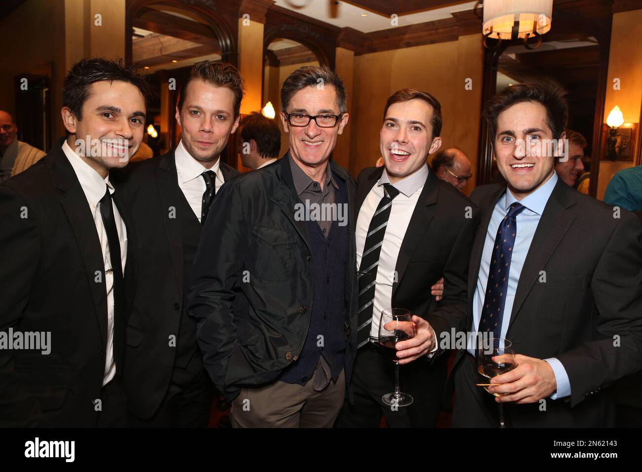 From left, cast members Edward Tournier, Benjamin Schrader, Director ...