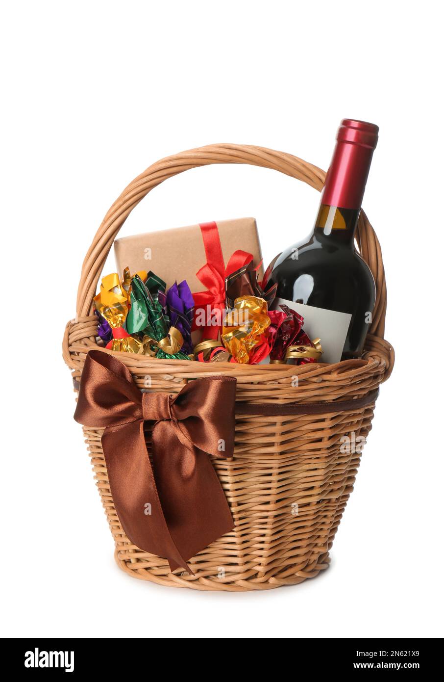 Gifts in basket Cut Out Stock Images & Pictures - Alamy