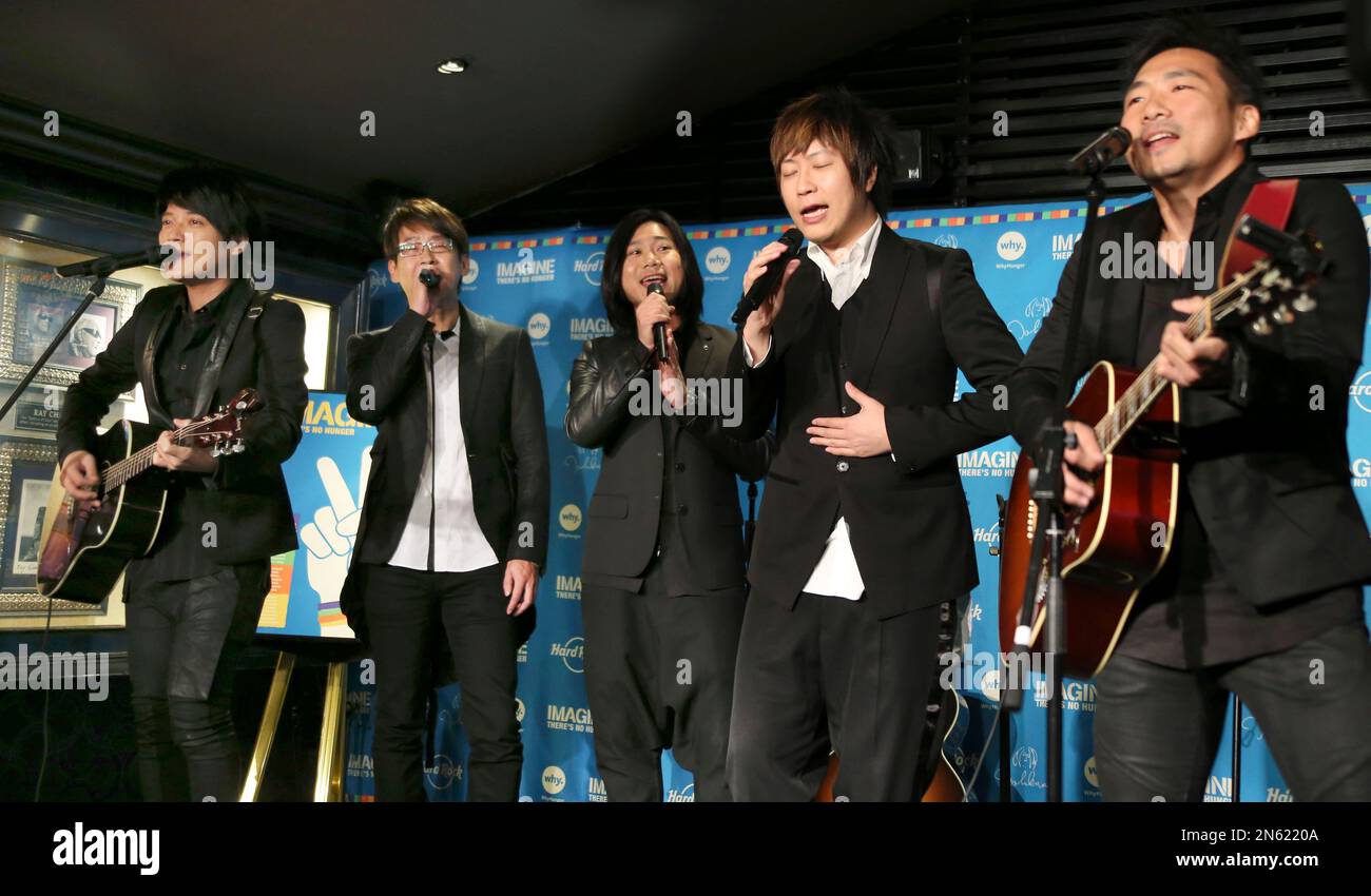 Taiwanese rock band "Mayday" performs during an event in Tokyo Thursday ...