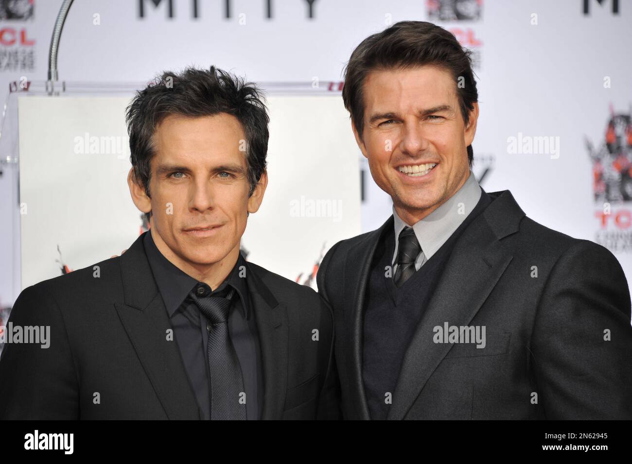 Ben Stiller, left, and Tom Cruise during the Ben Stiller Hand ...