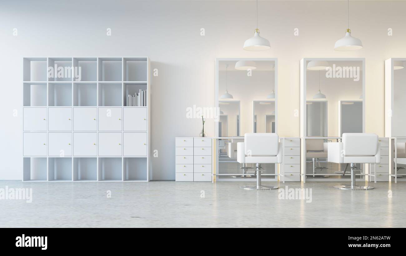 White salon interior hi-res stock photography and images - Alamy