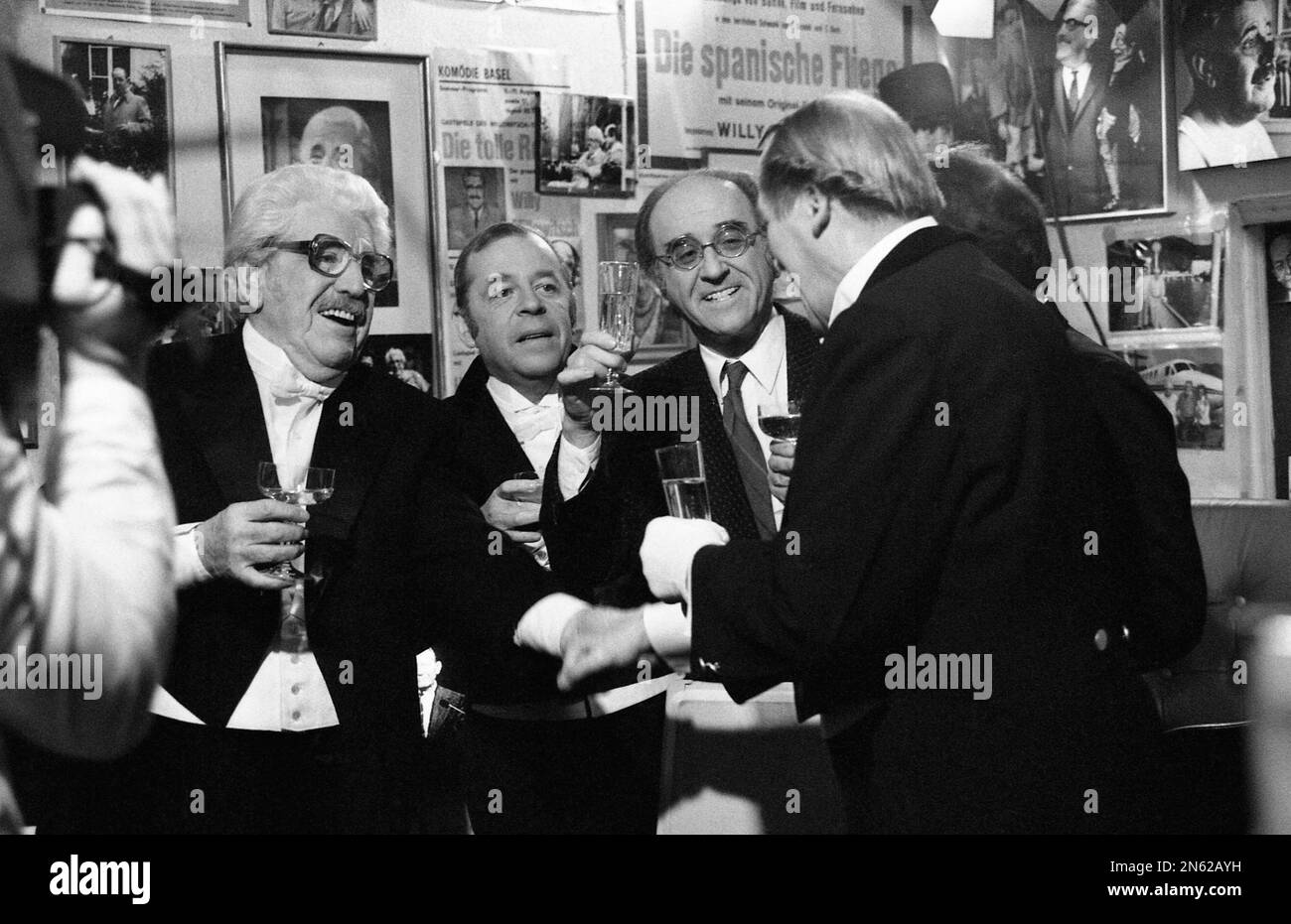 German stage and TV actor Willy Millowitsch, left, is congratulated in ...