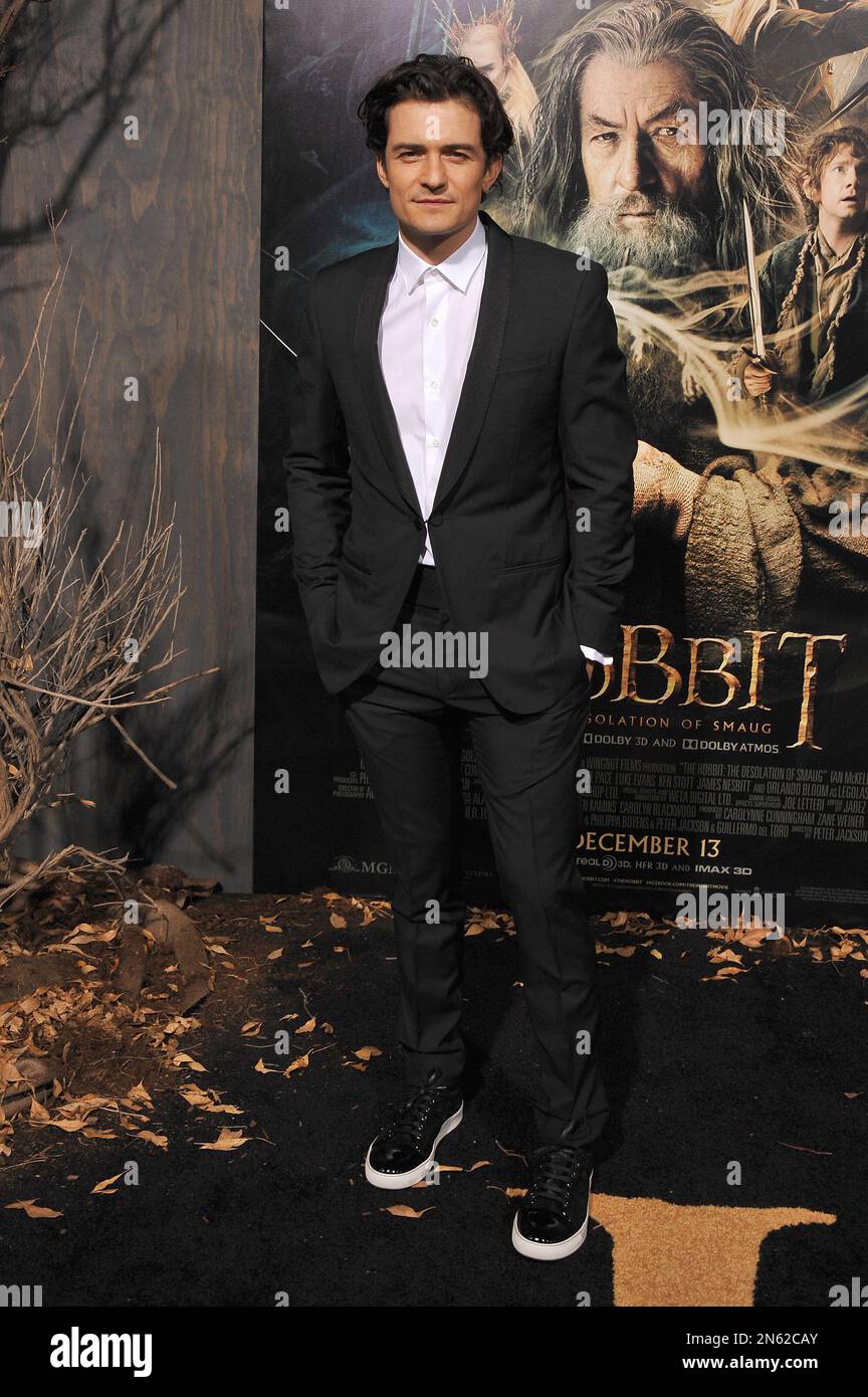 Actor Orlando Bloom arrives at the Los Angeles premiere of "The Hobbit ...