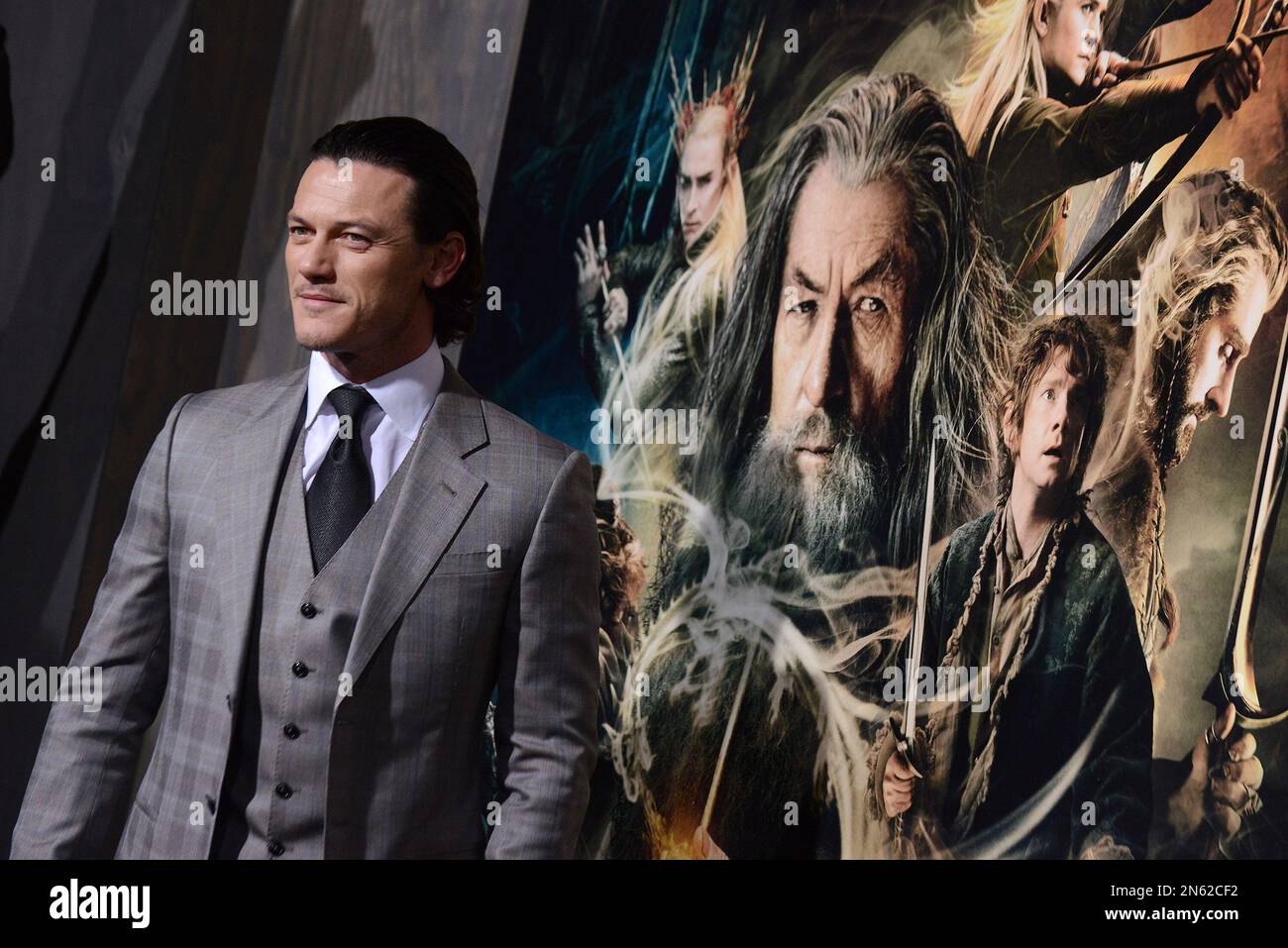 Actor Luke Evans arrives at the Los Angeles premiere of "The Hobbit ...