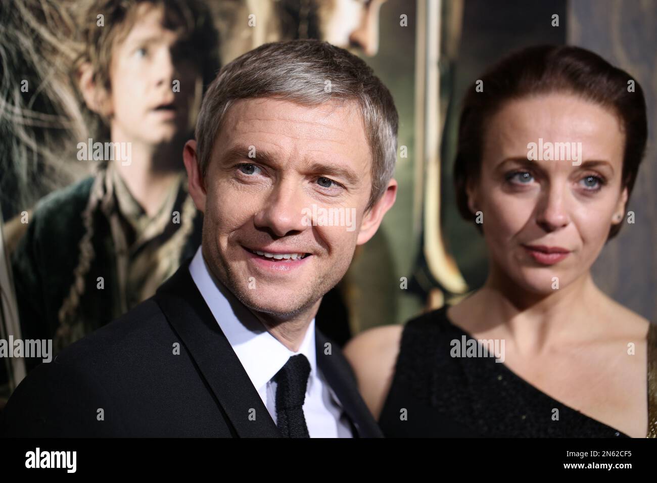 Martin Freeman, left, and Amanda Abbington arrive at the Los Angeles ...