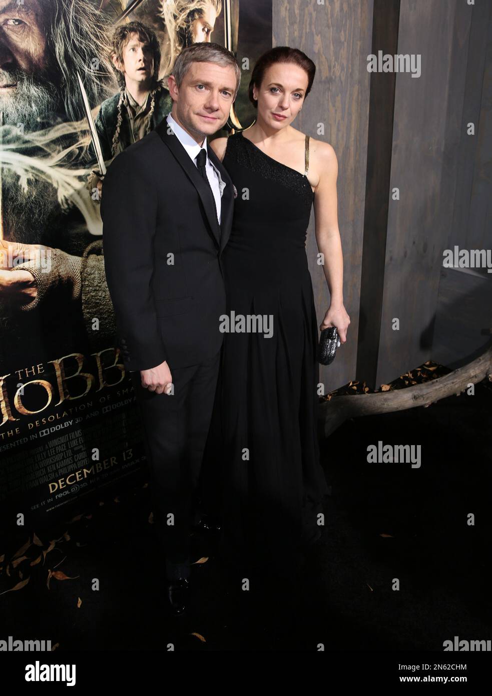 Martin Freeman, left, and Amanda Abbington arrive at the Los Angeles ...