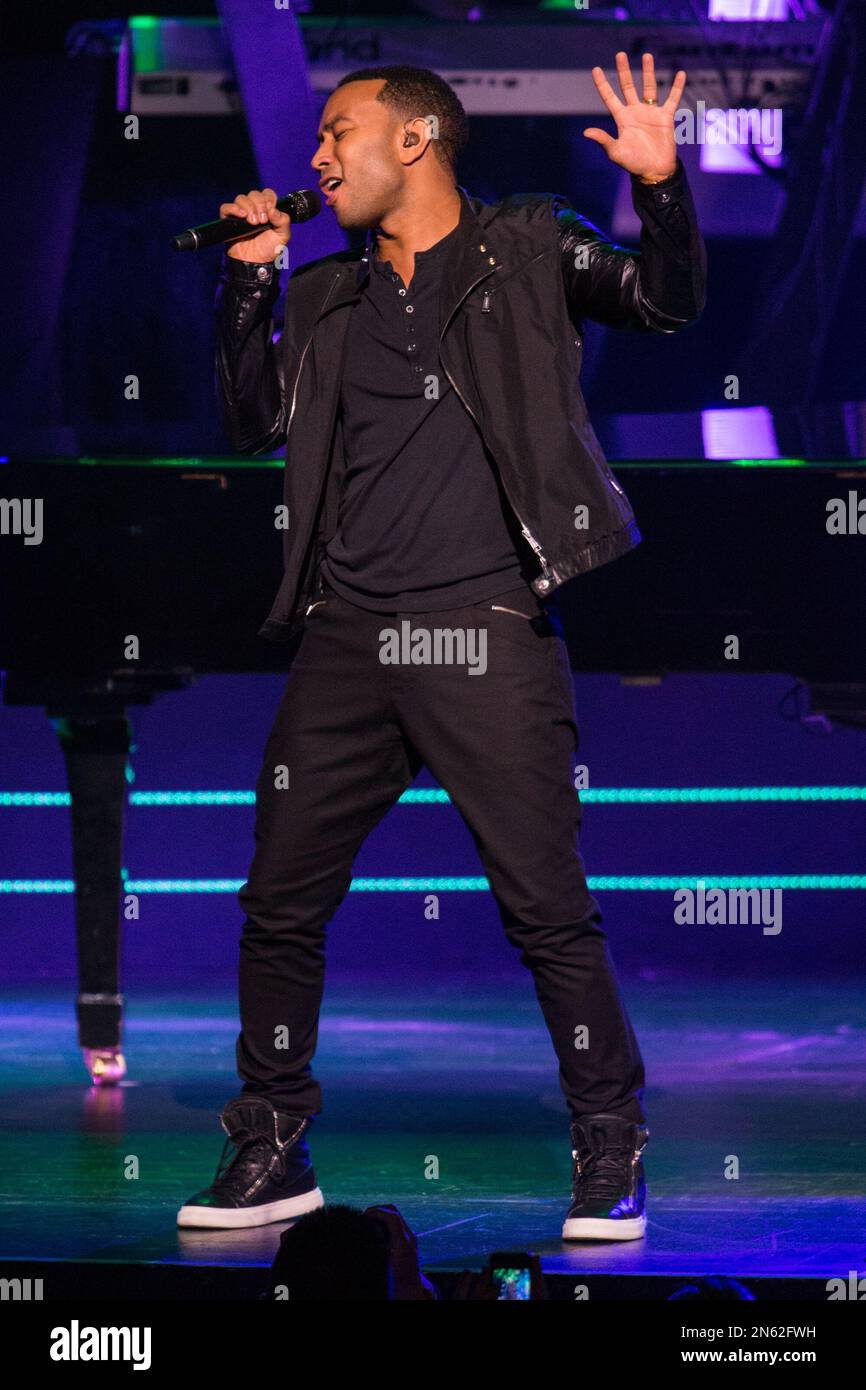 Singer John Legend performs on stage at the Nokia Theater on Sunday ...