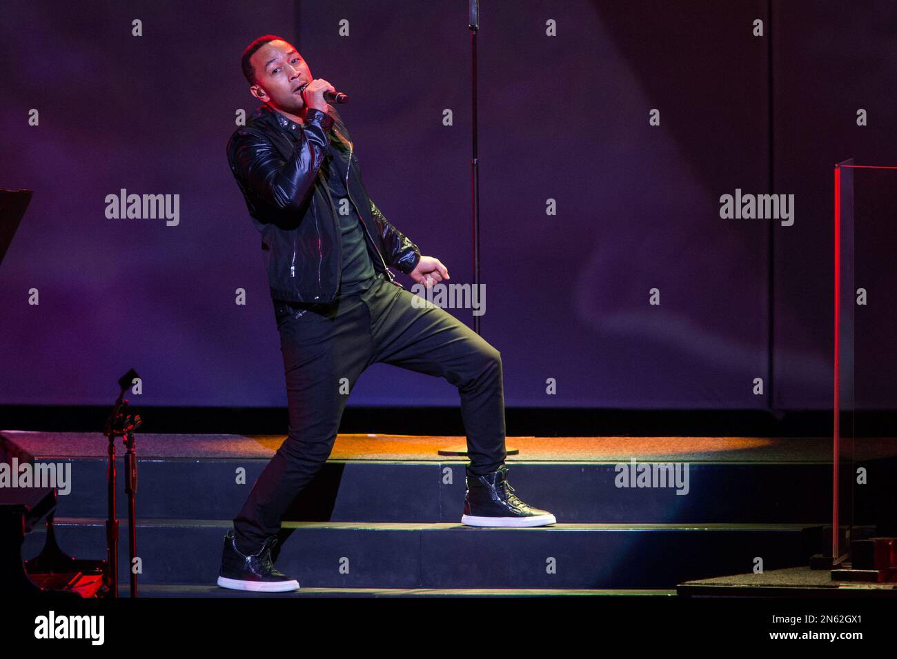 Singer John Legend performs on stage at the Nokia Theater on Sunday ...