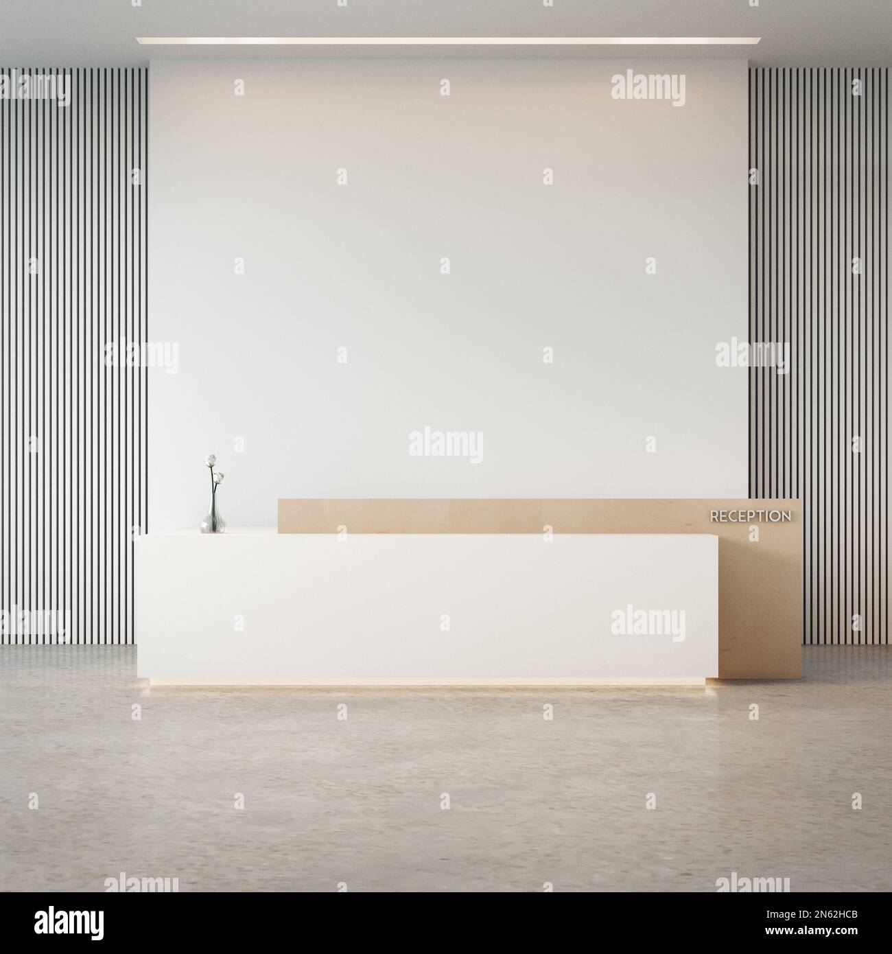 Luxury modern reception desk - 3D rendering Stock Photo - Alamy