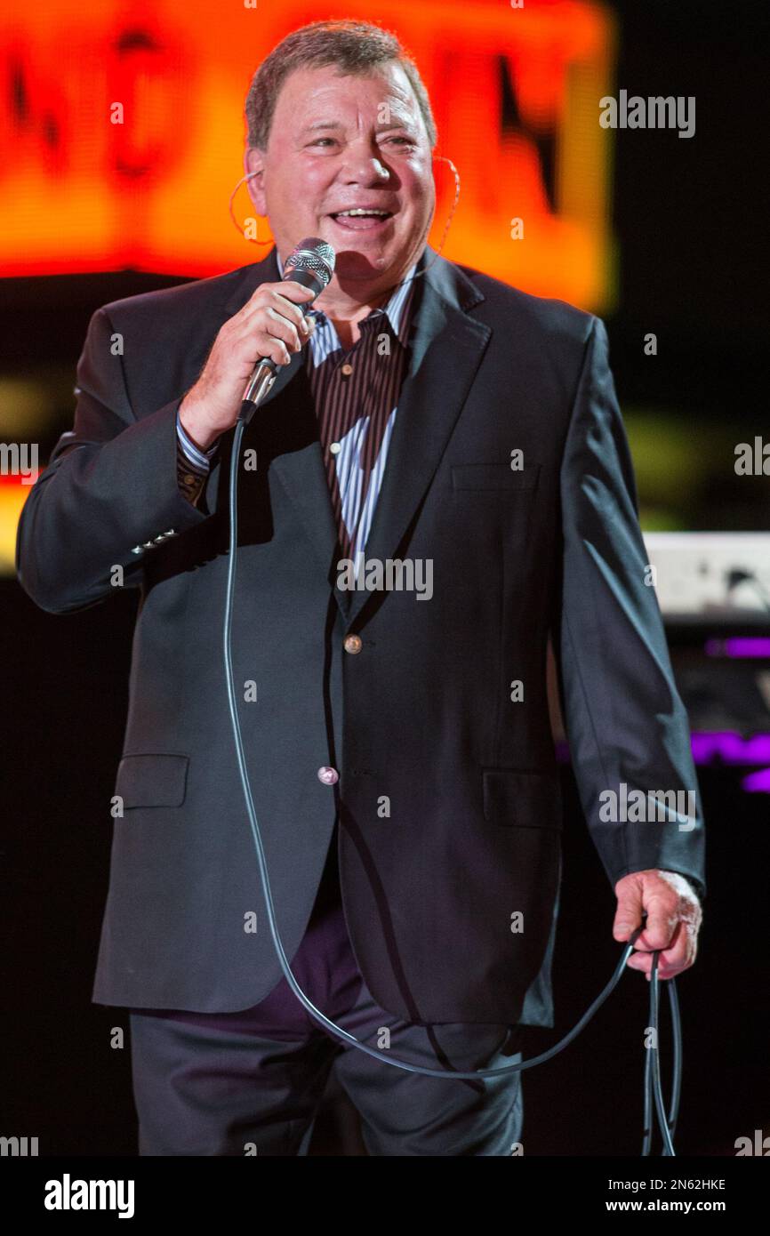 William Shatner performs on stage at the Hollywood Christmas Parade, on ...