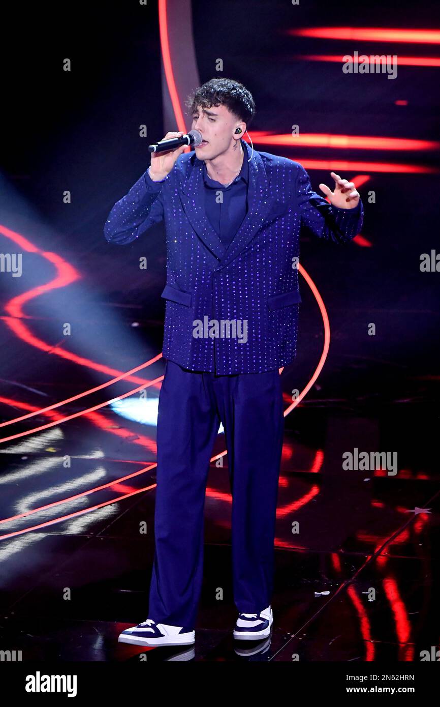 Sanremo, 73rd Italian Song Festival, Third Evening. The singers. In the ...