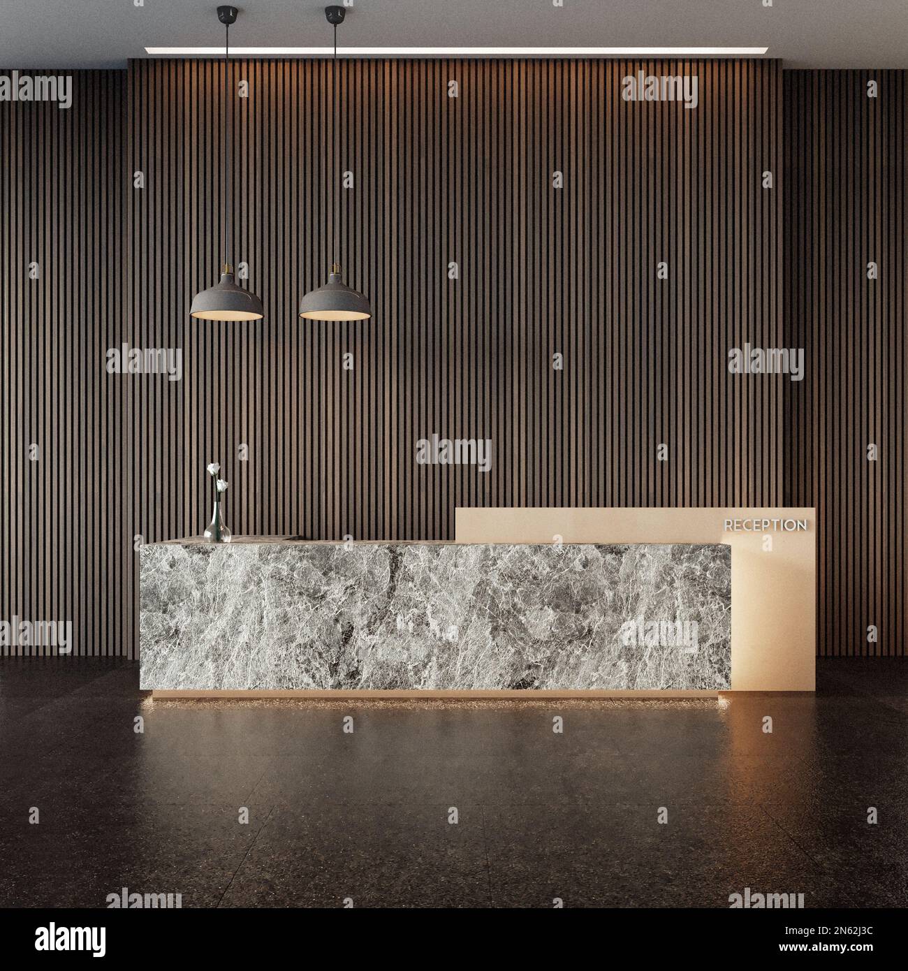 New Custom Granite Reception Counter Unique Hotel Front