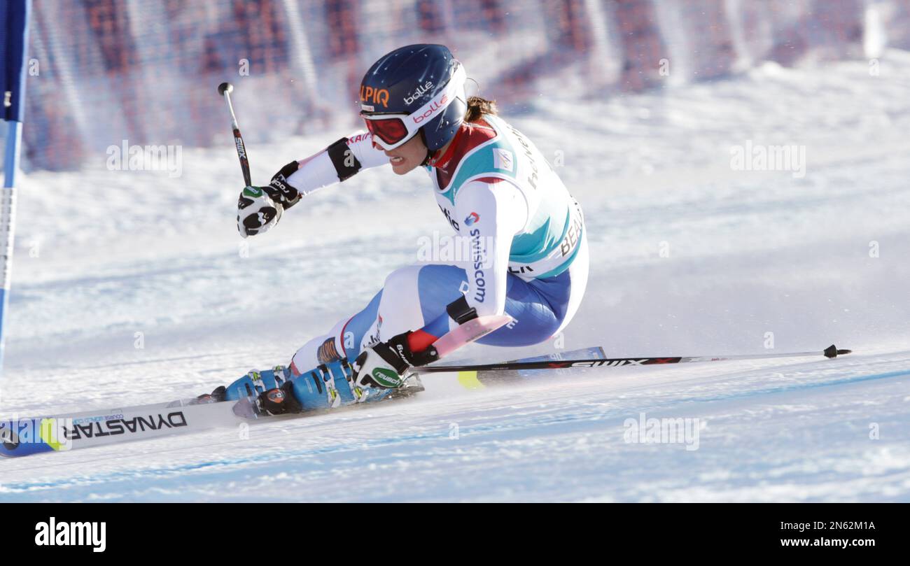 Switzerland's Dominique Gisin heads down course during the first run of ...