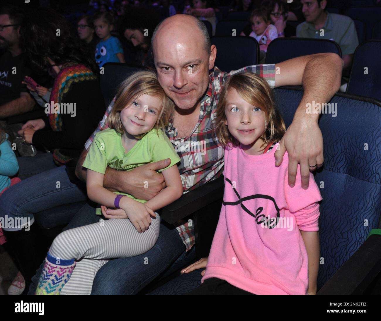 Rob Corddry, center, and his daughters Marlo Stevenson Corddry and ...