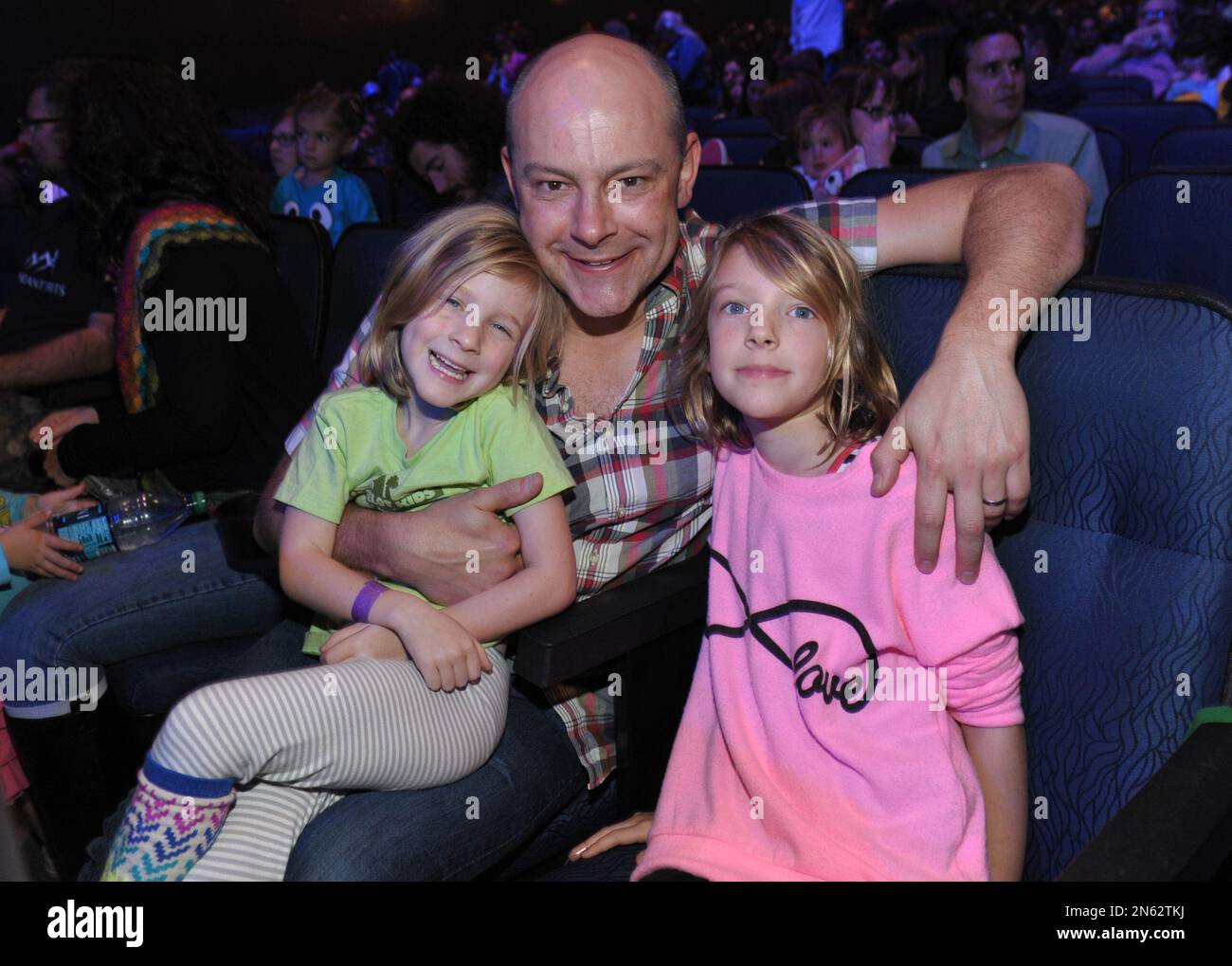 Rob Corddry, center, and his daughters Marlo Stevenson Corddry and ...