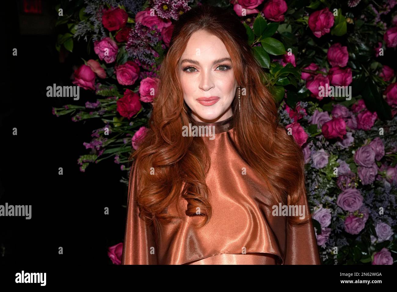 Lindsay Lohan attends the Christian Siriano Fall/Winter 2023 fashion ...