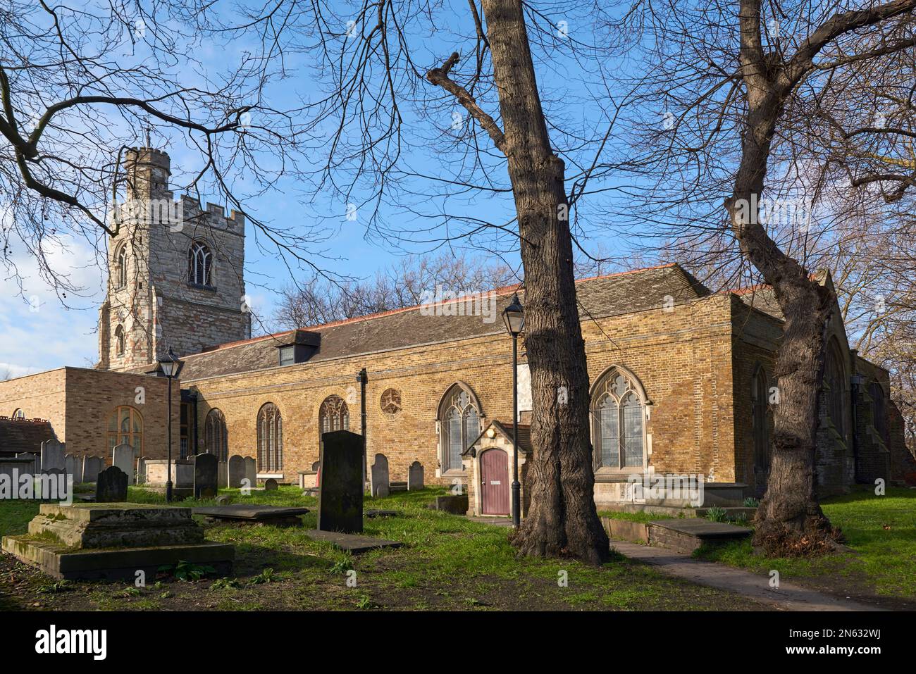 The historic Grade I listed All Saints church, West Ham, East London UK ...