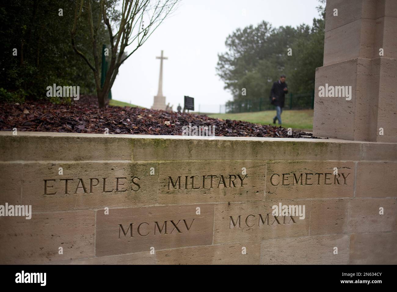 A view of the British military cemetery of Etaples, northern France ...