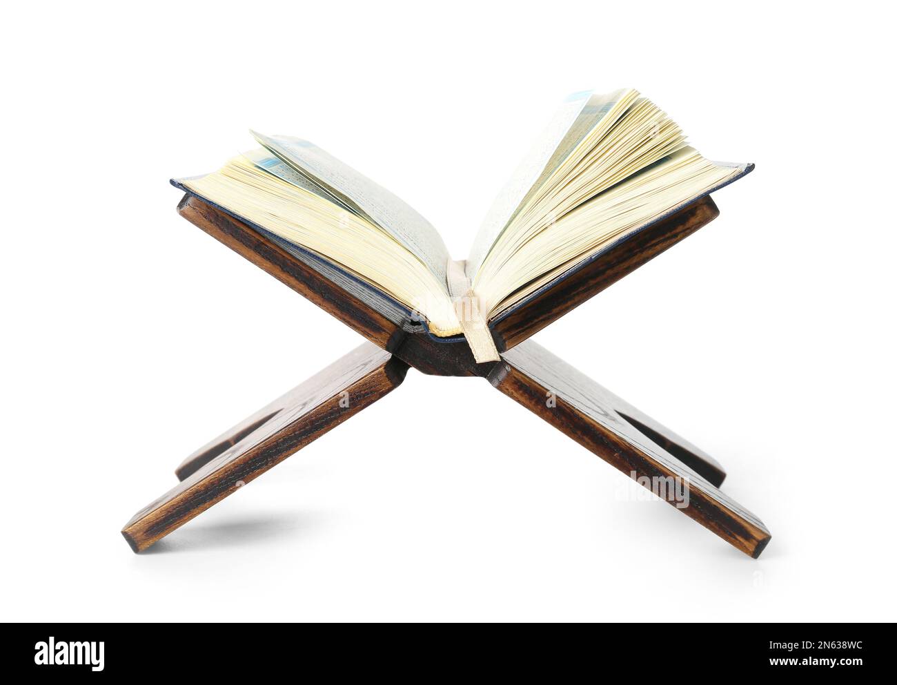 Rehal with Koran for Ramadan on white background Stock Photo - Alamy