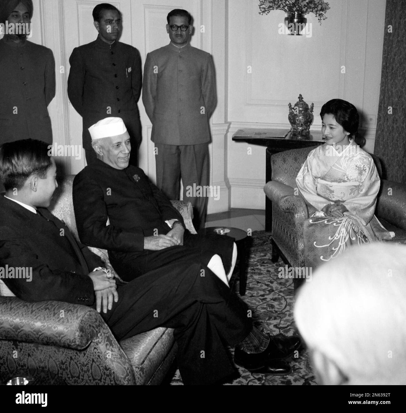 Crown Prince Akihito of Japan and his wife Princess Michiko, during a ...