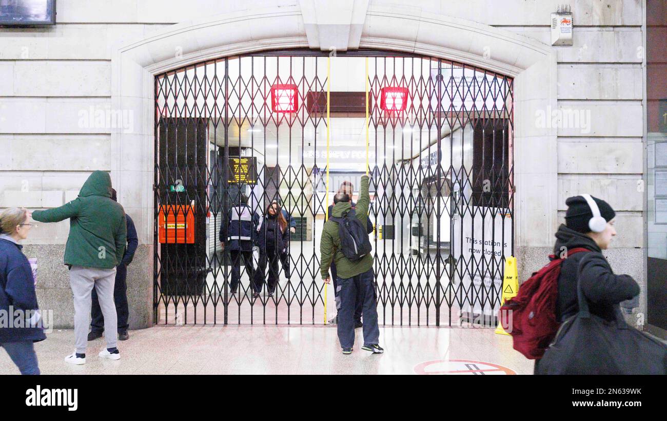 London Victoria train station this morning as train driver union Aslef ...