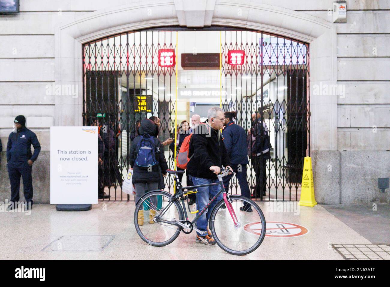 London Victoria train station this morning as train driver union Aslef ...