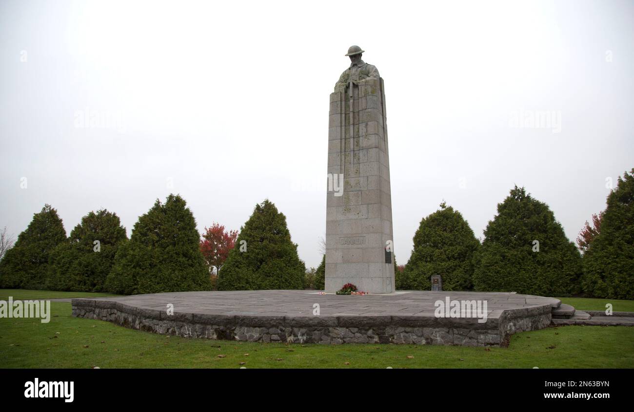The World War One Canadian Memorial, also known as the "Brooding ...