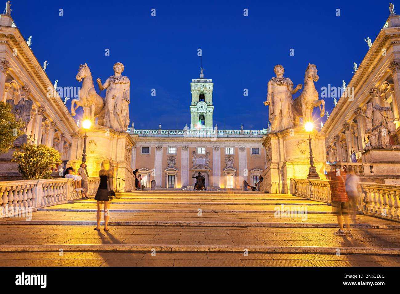 Piazza del Campidoglio (designed by Michelangelo) on the Capitoline ...
