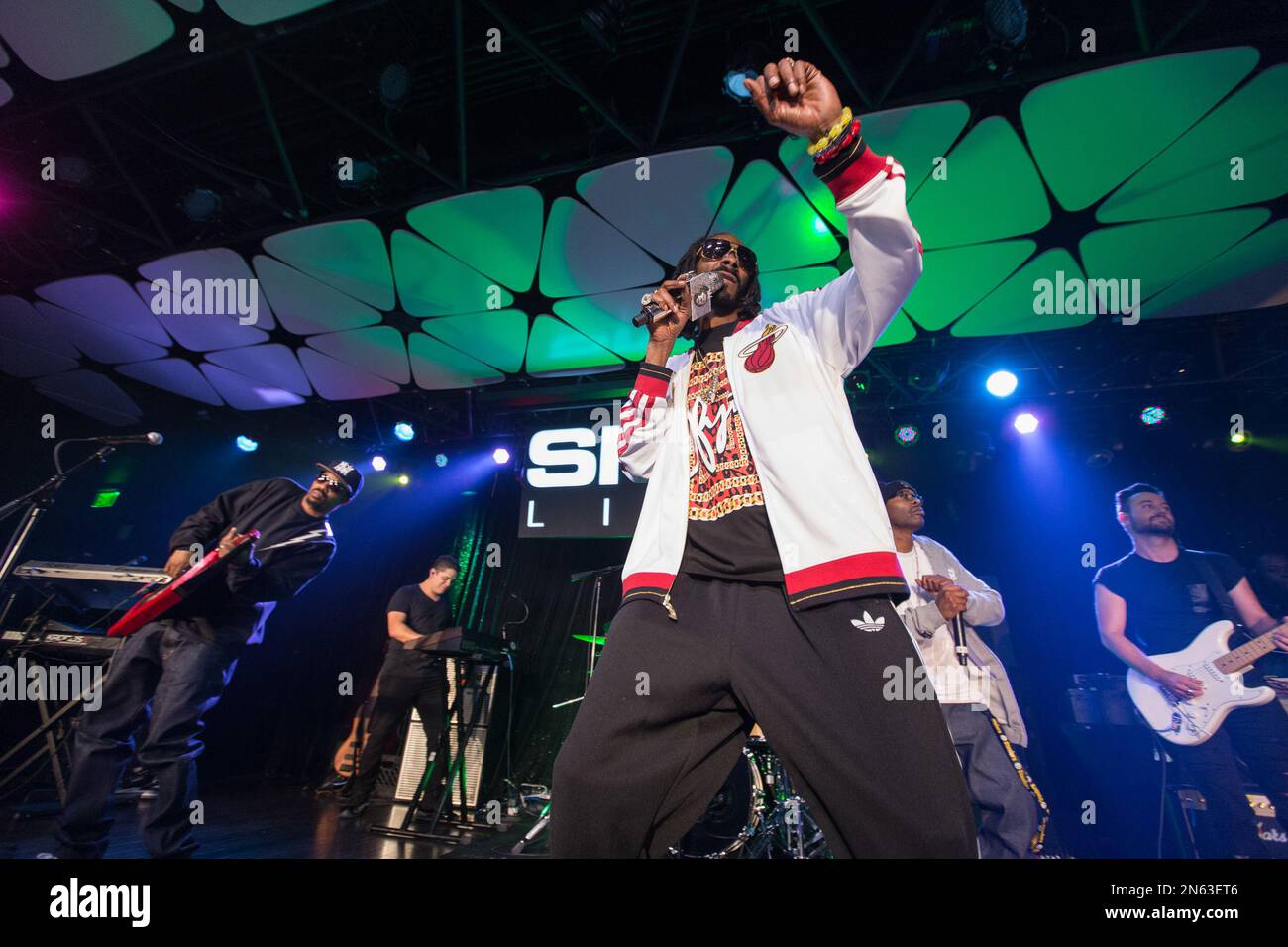 Snoop Dogg performs on stage during filming of SKEE Live on Tuesday ...