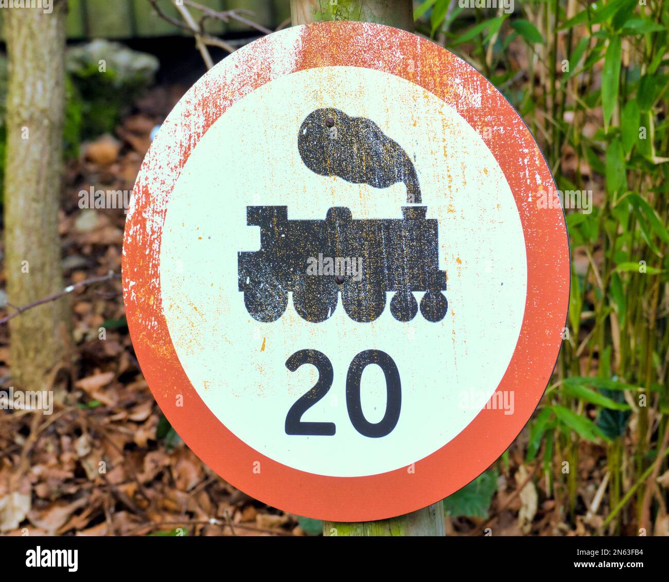 Train warning signs for lions limiting speed to 20 to avoid hitting ...