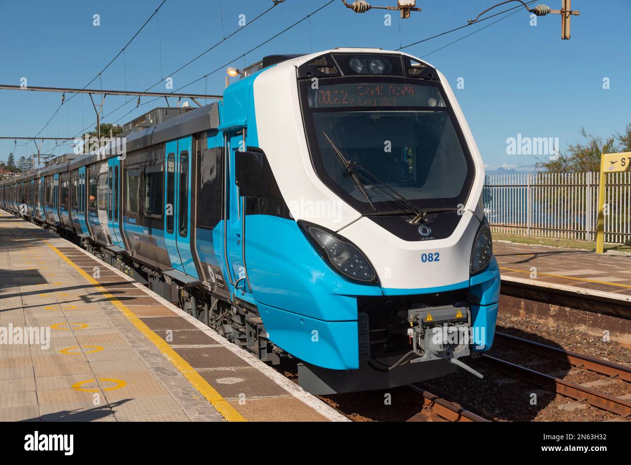 St James Station, Cape Town, South Africa. 2023. Drivers cab of the new ...