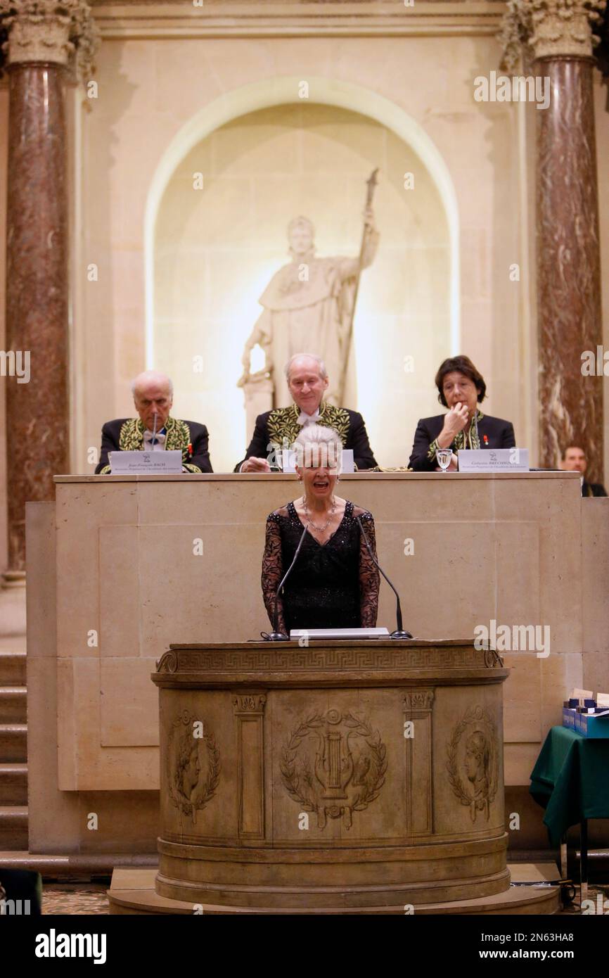 U.S. molecular biologist Joan Argetsinger Steitz delivers her speech as ...