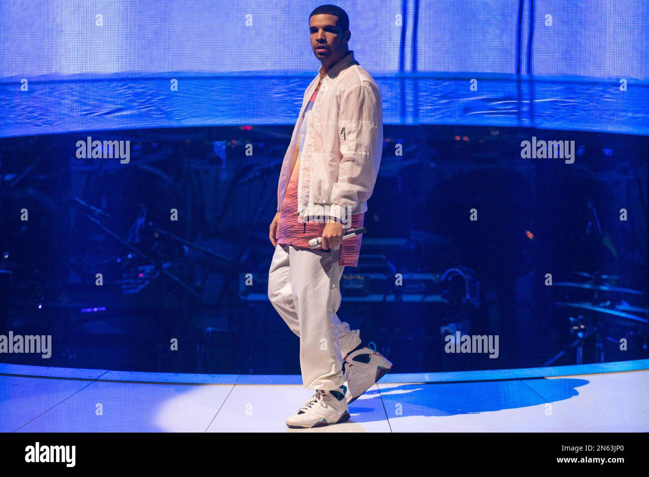 Recording artist Drake performs on stage at the Staples Center on ...