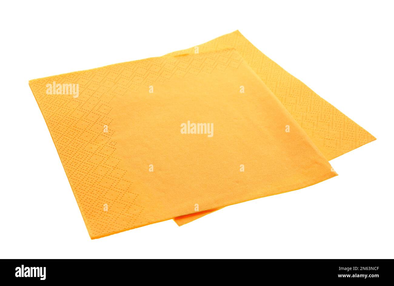 Yellow clean paper tissues on white background Stock Photo - Alamy