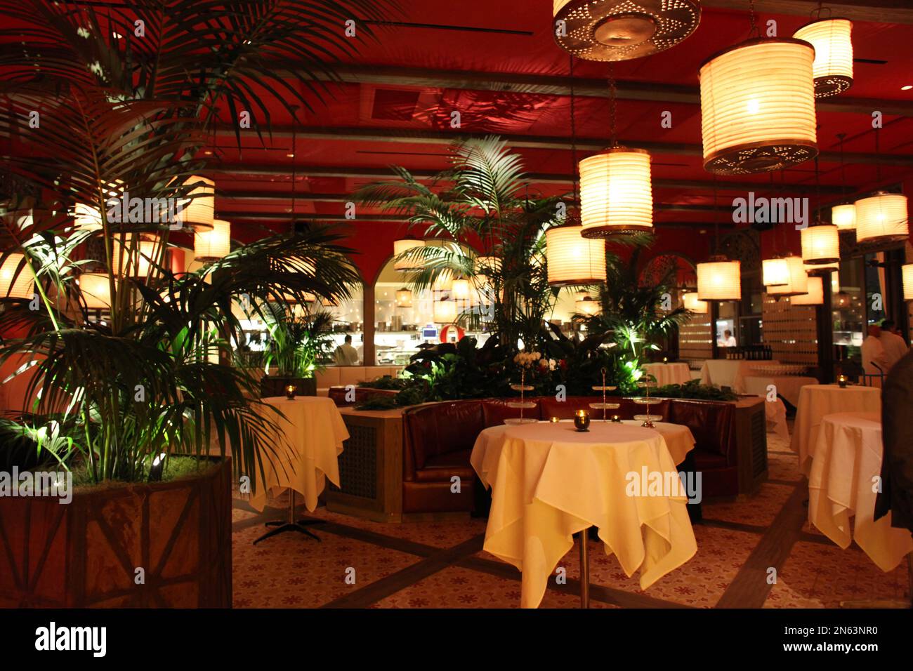 Red O restaurant interior during a party at Red O Restaurant in Fashion ...