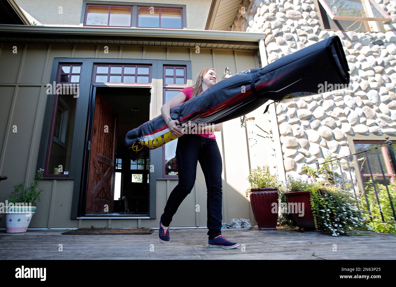 In this Aug. 14, 2013 photo, Stephanie Gartner, daughter of downhill ...