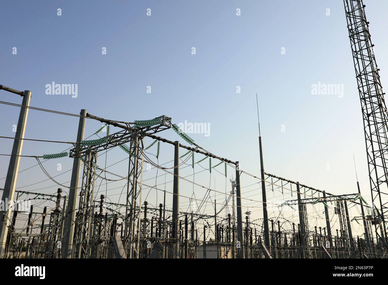Modern electrical substation outdoors on sunny day Stock Photo - Alamy
