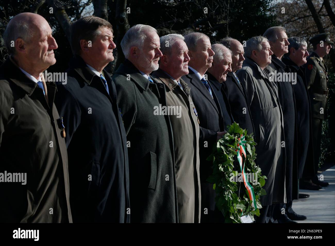 Lt. Col. John Dunne, fifth from left, and members of the 37th Irish ...