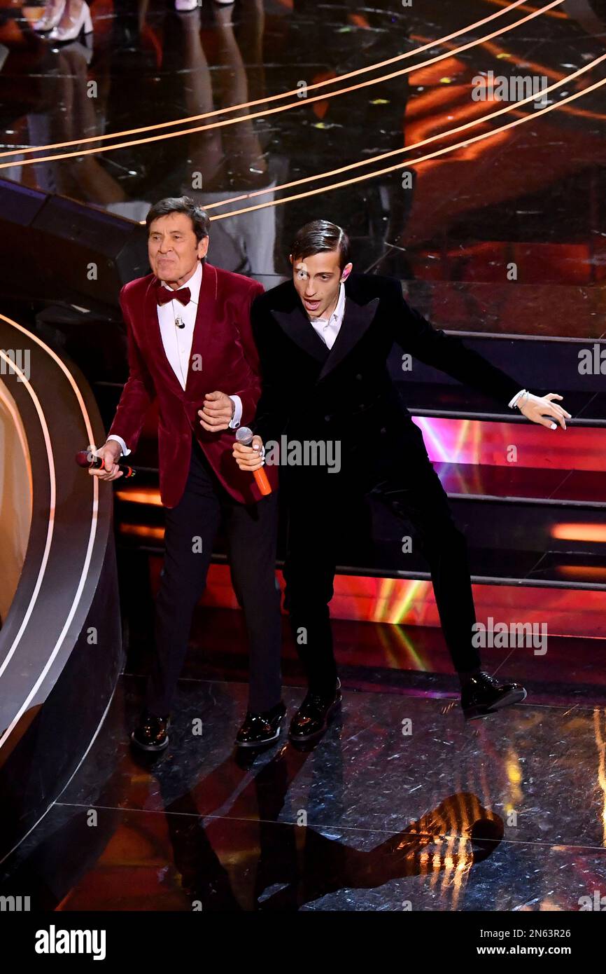 Sanremo, 73rd Italian Song Festival, Third Evening. Gianni Morandi ...