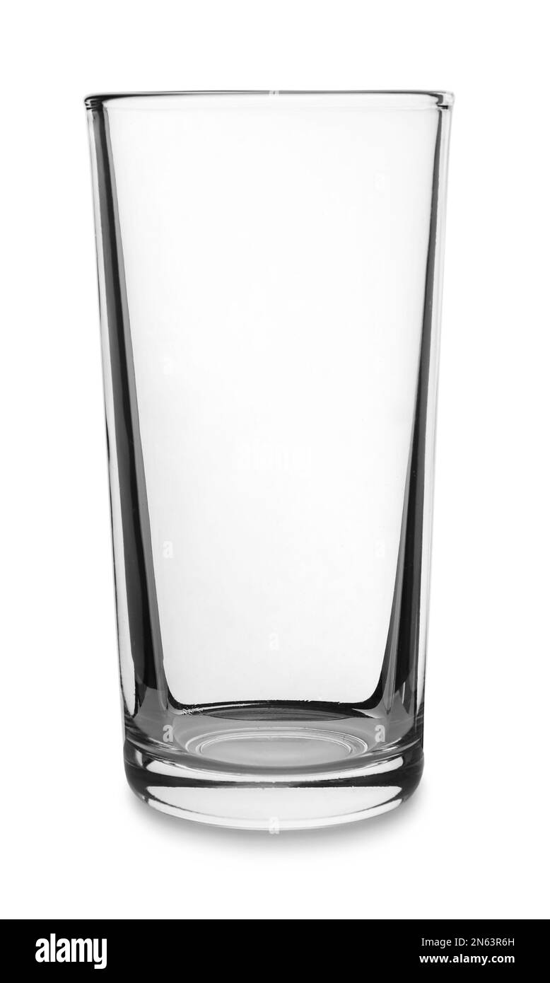 New clean empty glass isolated on white Stock Photo - Alamy
