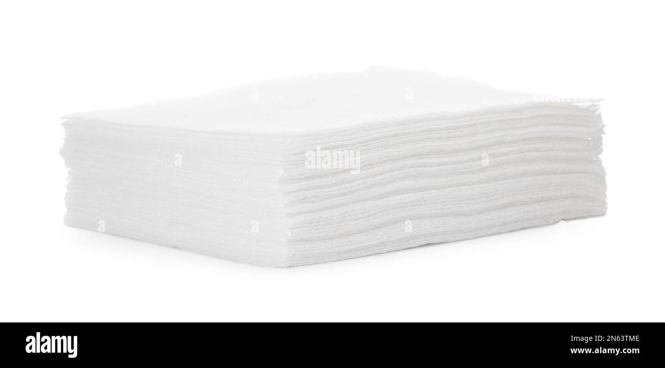 Stack of paper tissues on white background Stock Photo - Alamy