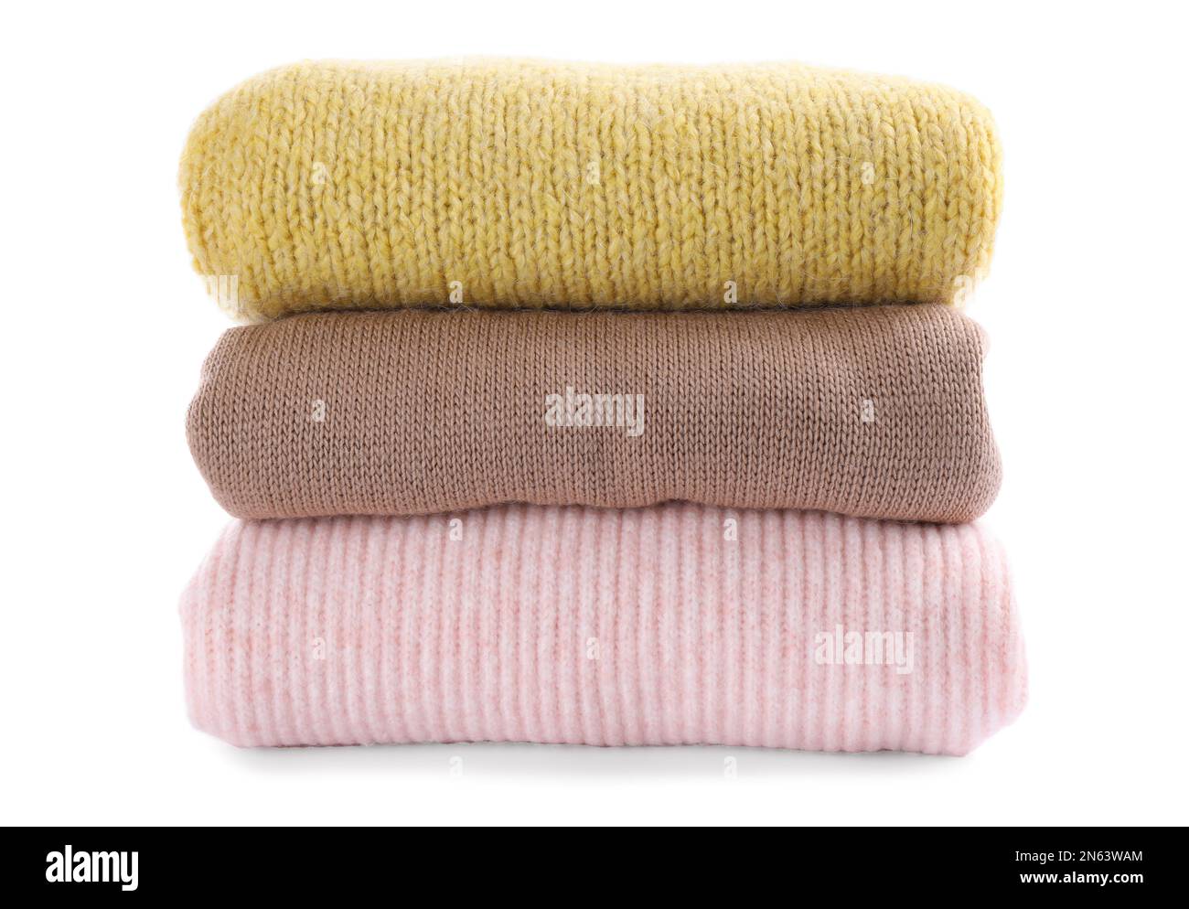Stack stylish sweaters on Cut Out Stock Images & Pictures - Alamy
