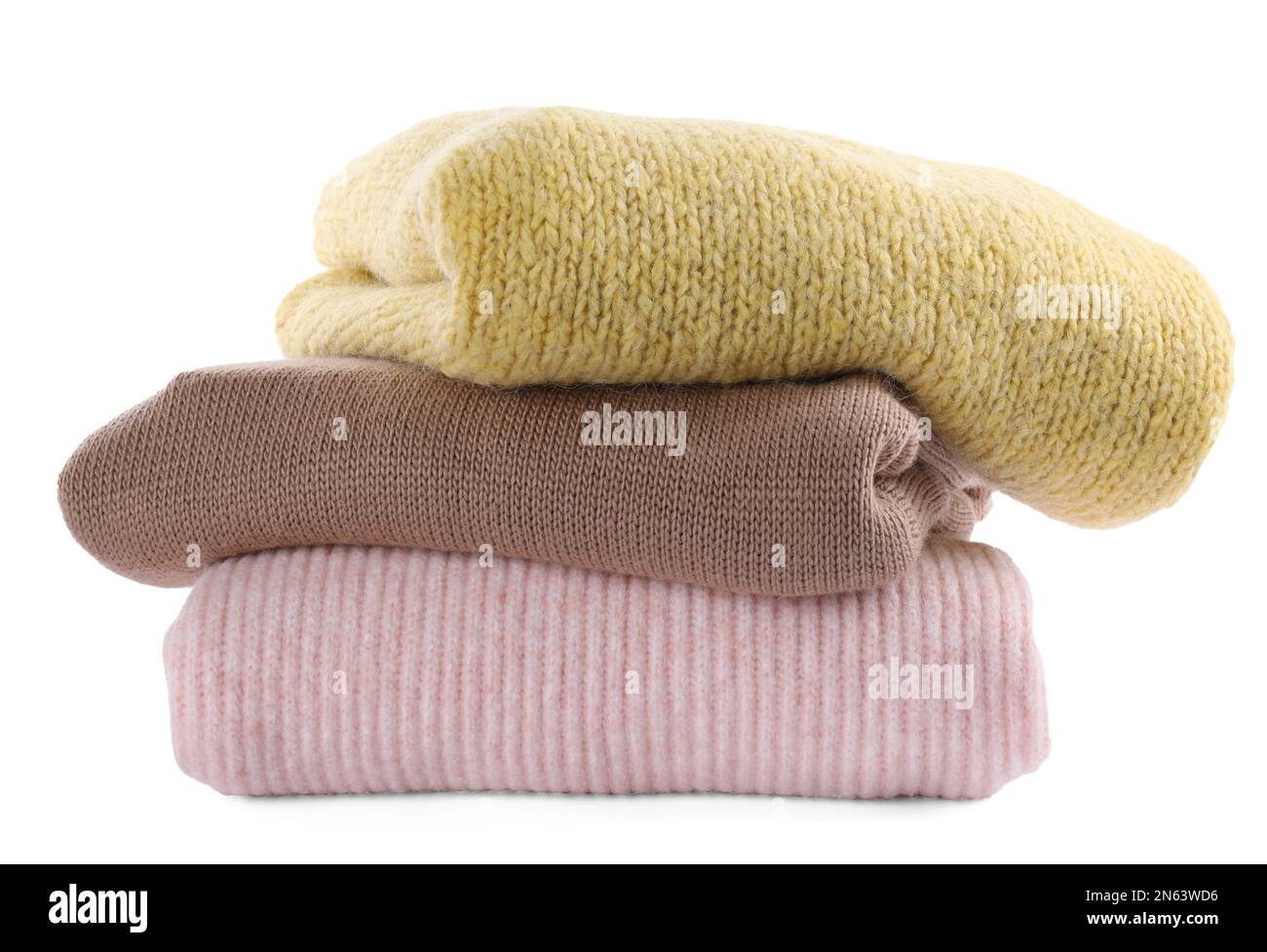 Stack stylish sweaters on Cut Out Stock Images & Pictures - Alamy