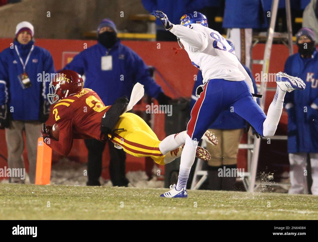 Iowa State defensive back Jansen Watson (2) intercepts a pass intended ...