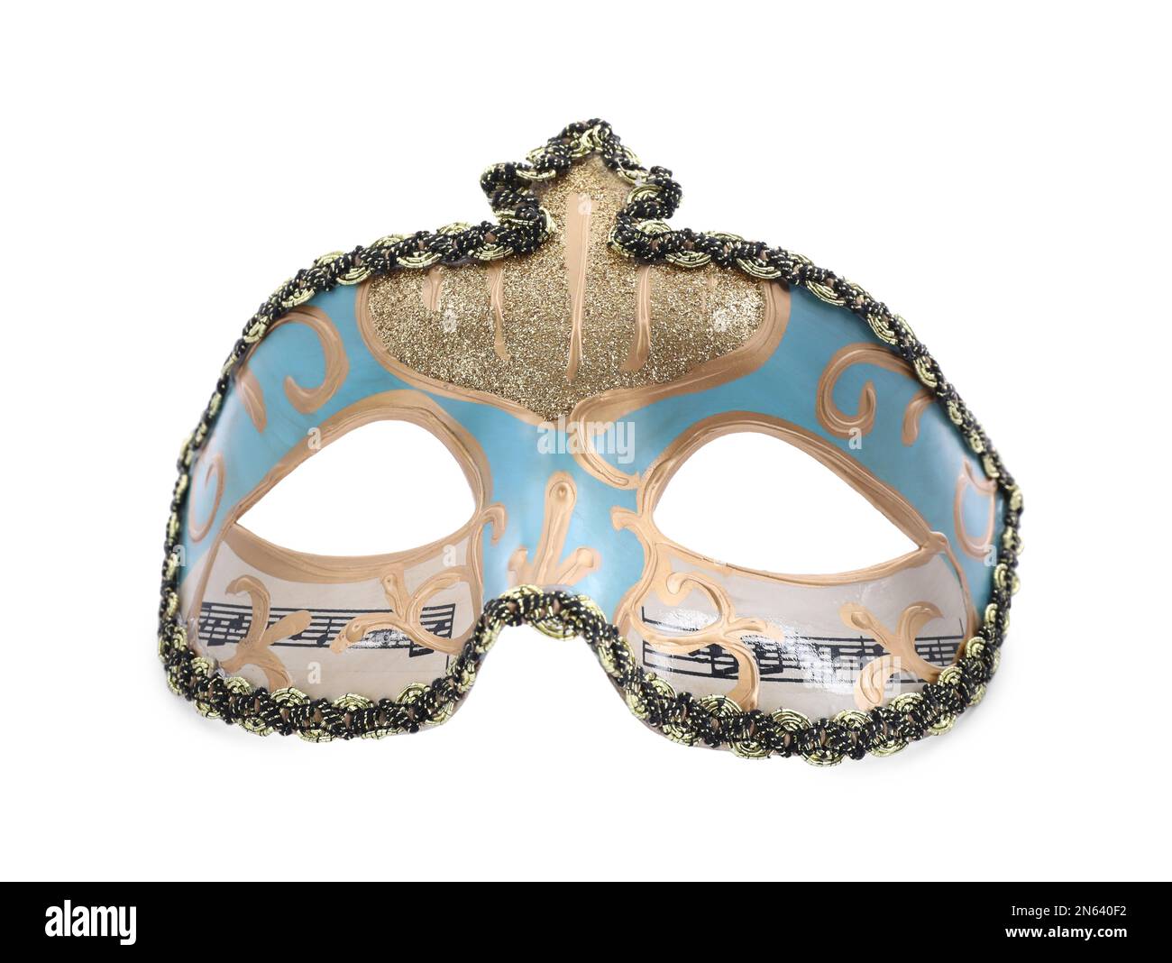 Beautiful light blue carnival mask isolated on white Stock Photo - Alamy