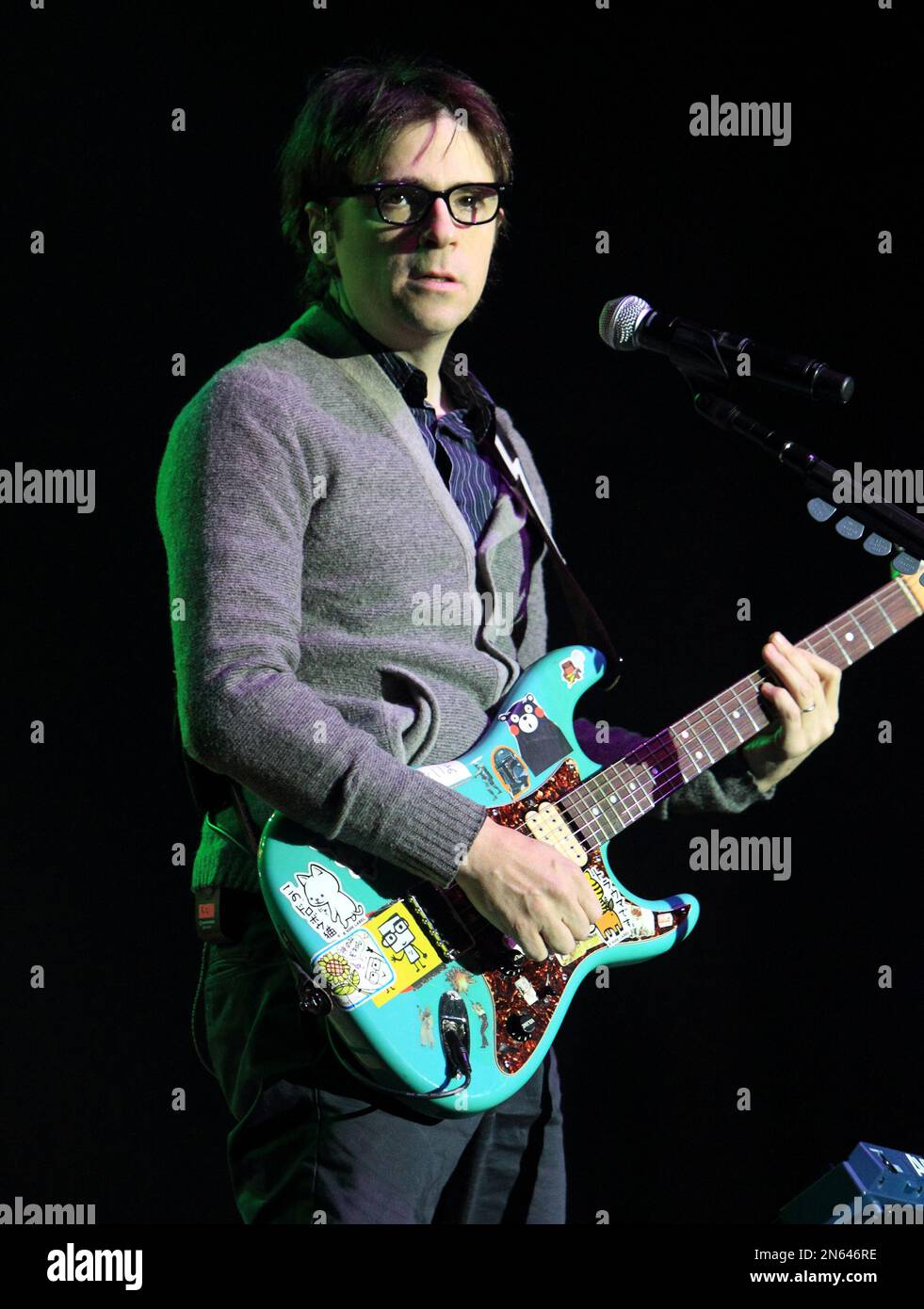 Rivers Cuomo of the rock band Weezer performs in concert at The Sands ...
