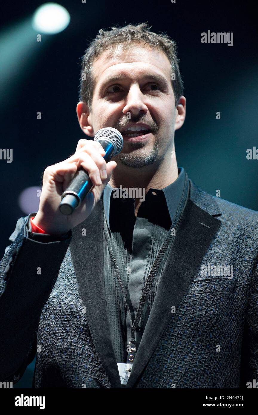 Marc Muzzo speaks during the 10 Year Anniversary Party for motoamoré in ...