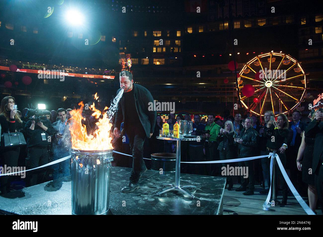 American illusionist David Blaine performs during the 10 Year ...