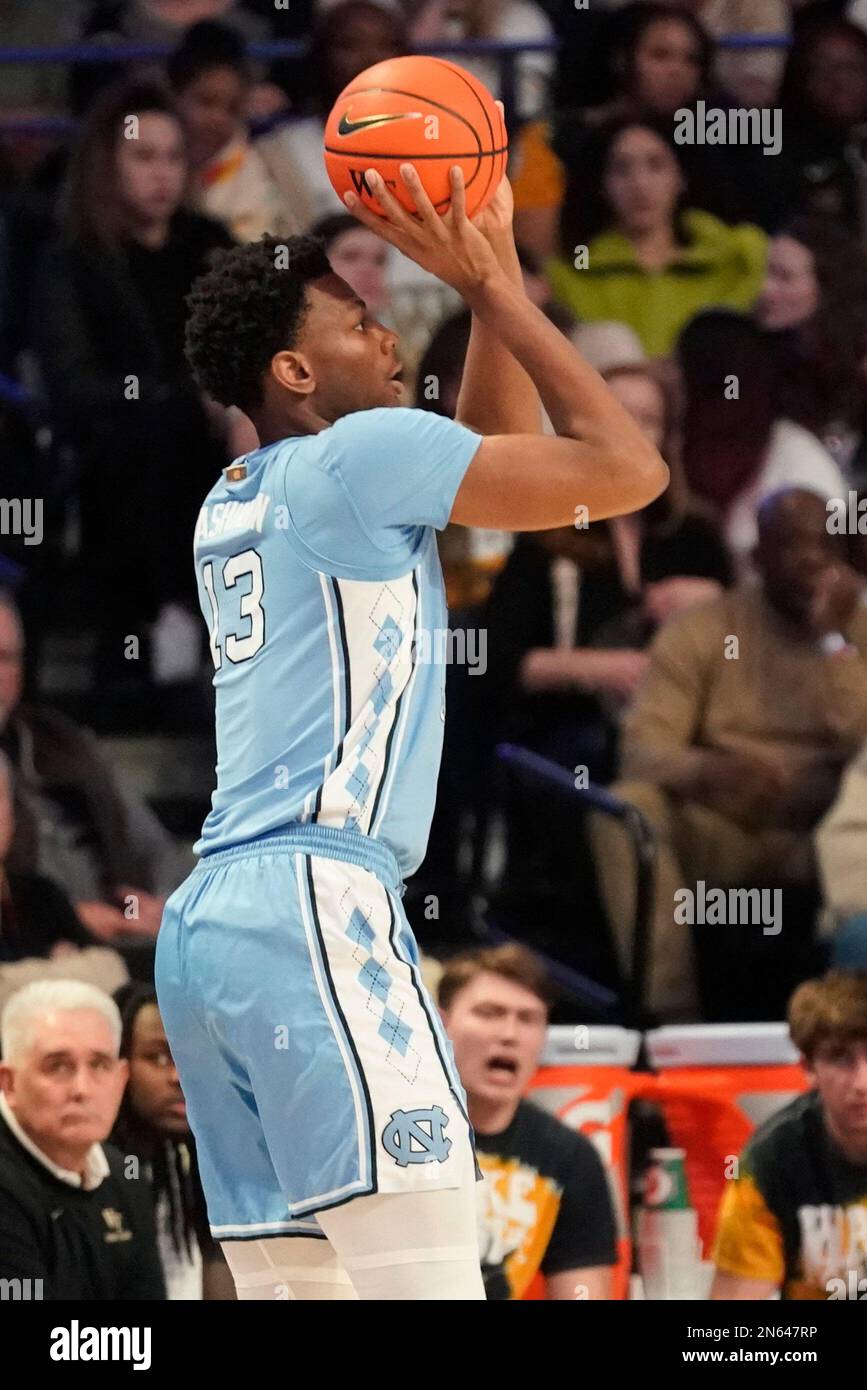 North Carolina forward Jalen Washington (13) shoots against Wake Forest ...